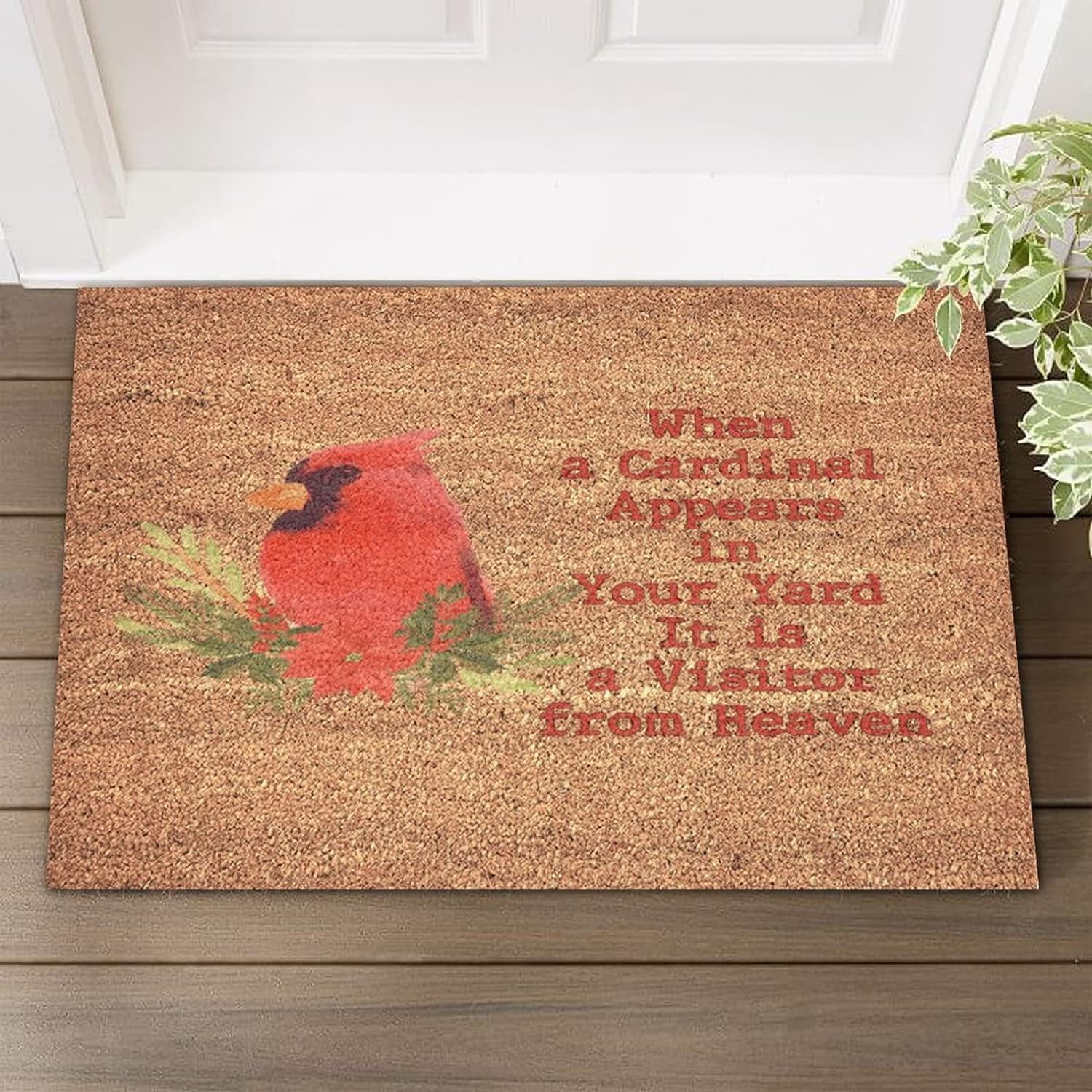 Coir Mat Front Porch Easy to Clean When A Cardinal Appears in Your Yard ...