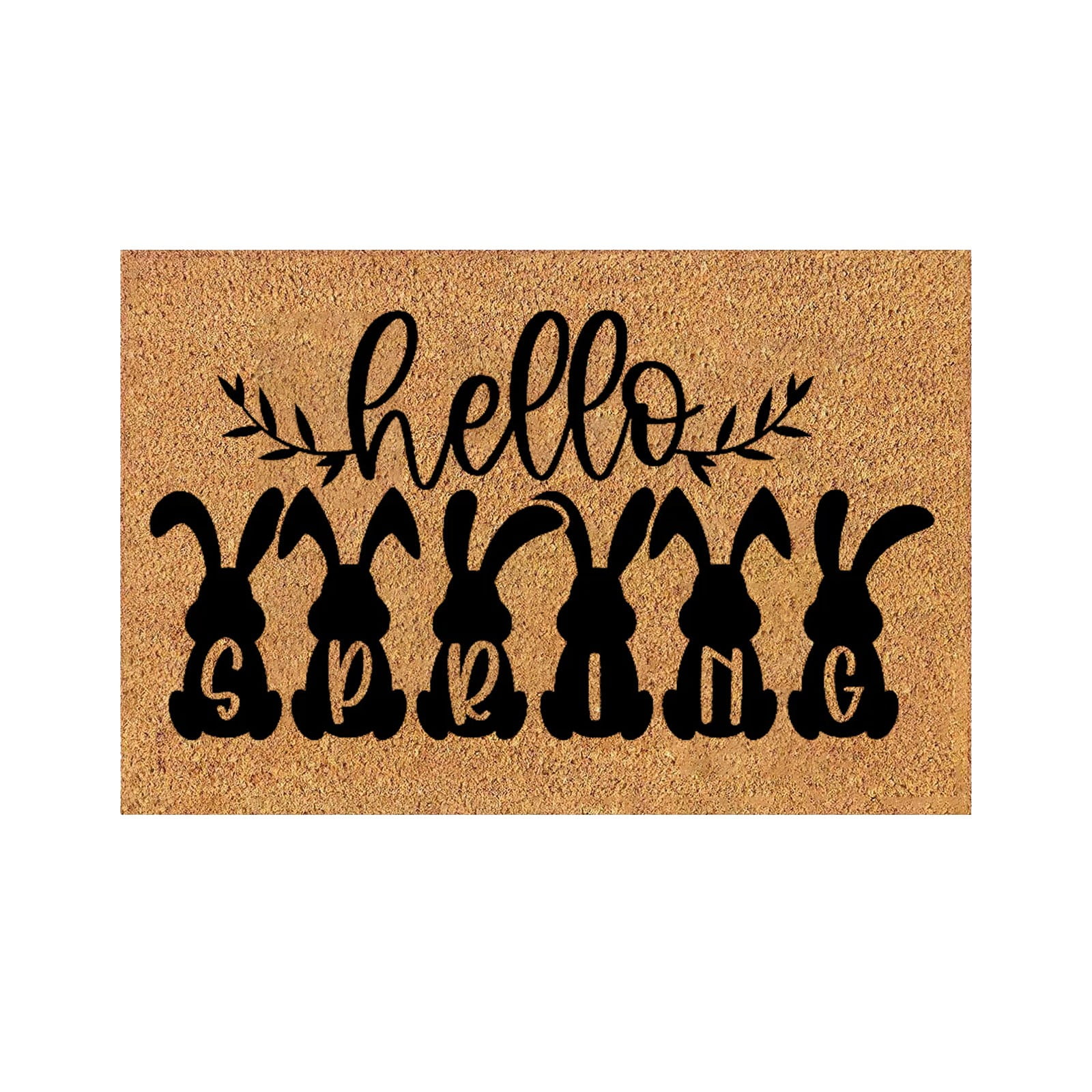 Coir Welcome Doormat Outdoor Front Porch Throw Rugs for Easter Entrance ...