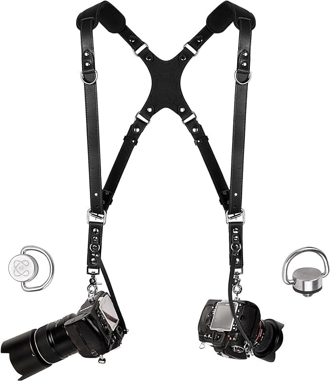 Coiro Camera Harness for 2 Cameras – Dual Shoulder Leather Camera Strap ...