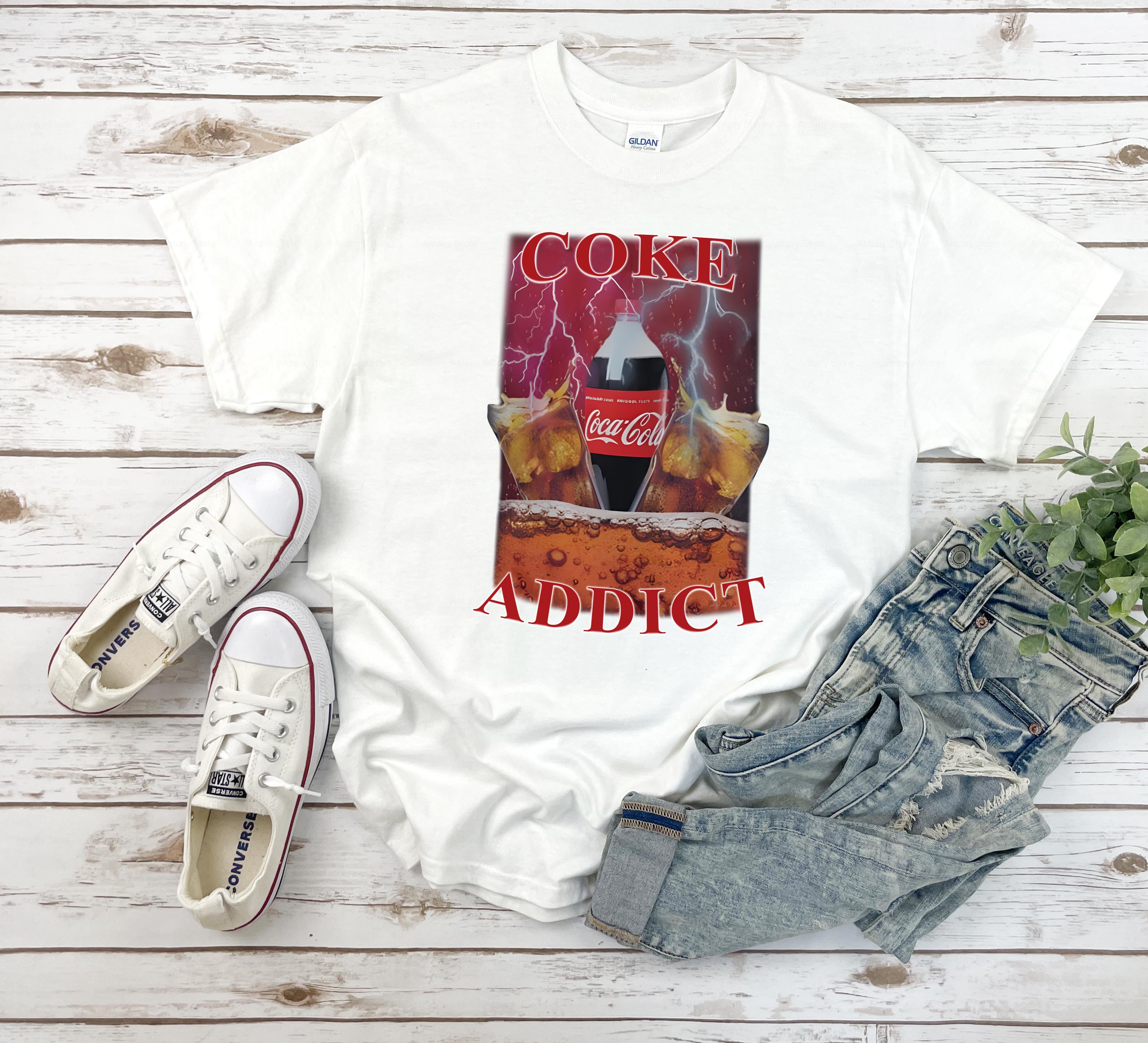 Coke Addict Vintage Graphic Coca Cola Meme Themed T-Shirtunisex up to ...