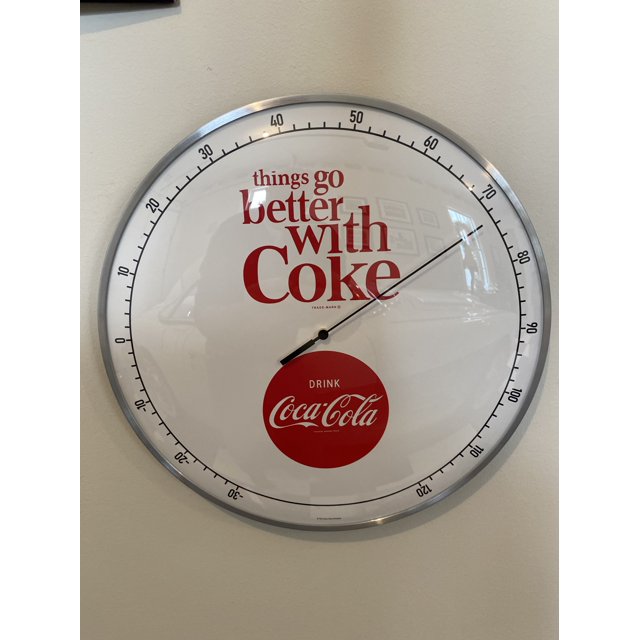 Coke Cola White Vintage style Round Thermometer 12" INCH NEW GLASS FACE ...