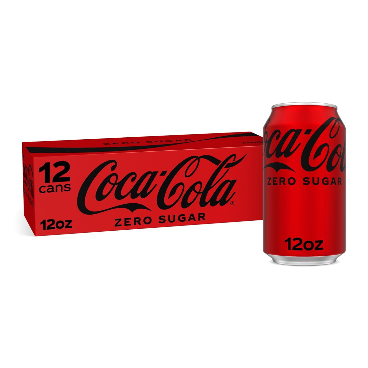 Coca-Cola Coke Zero Sugar Cola Soda, 12 oz Cans, 12 Pack, Crisp and ...