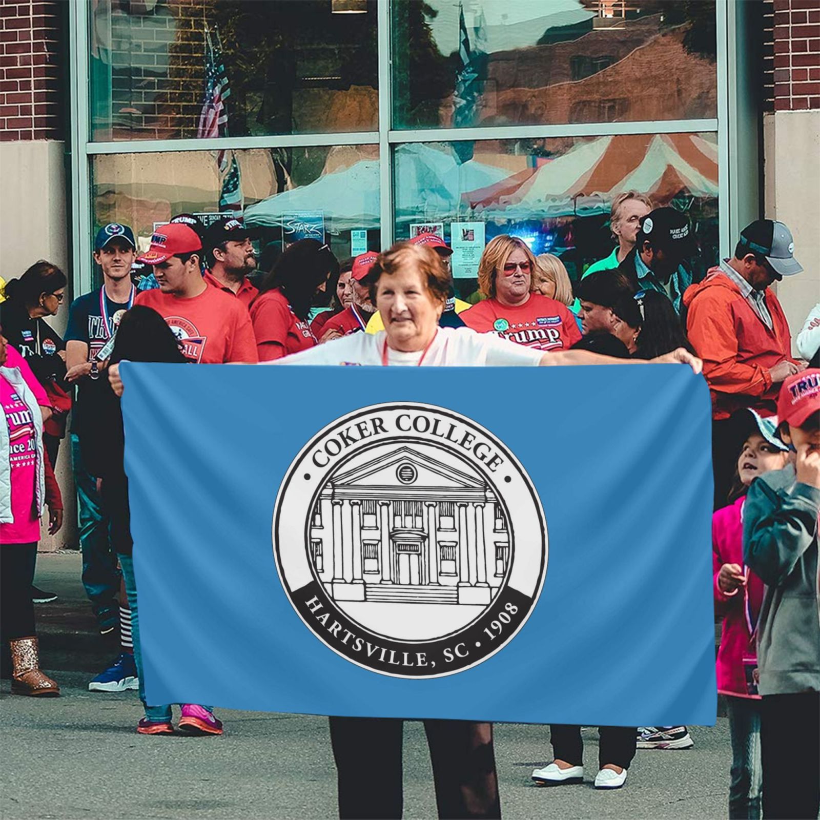 Coker University Logo Flag 3x5 Outdoor ,Sewn Stripes, Stronger Brass ...