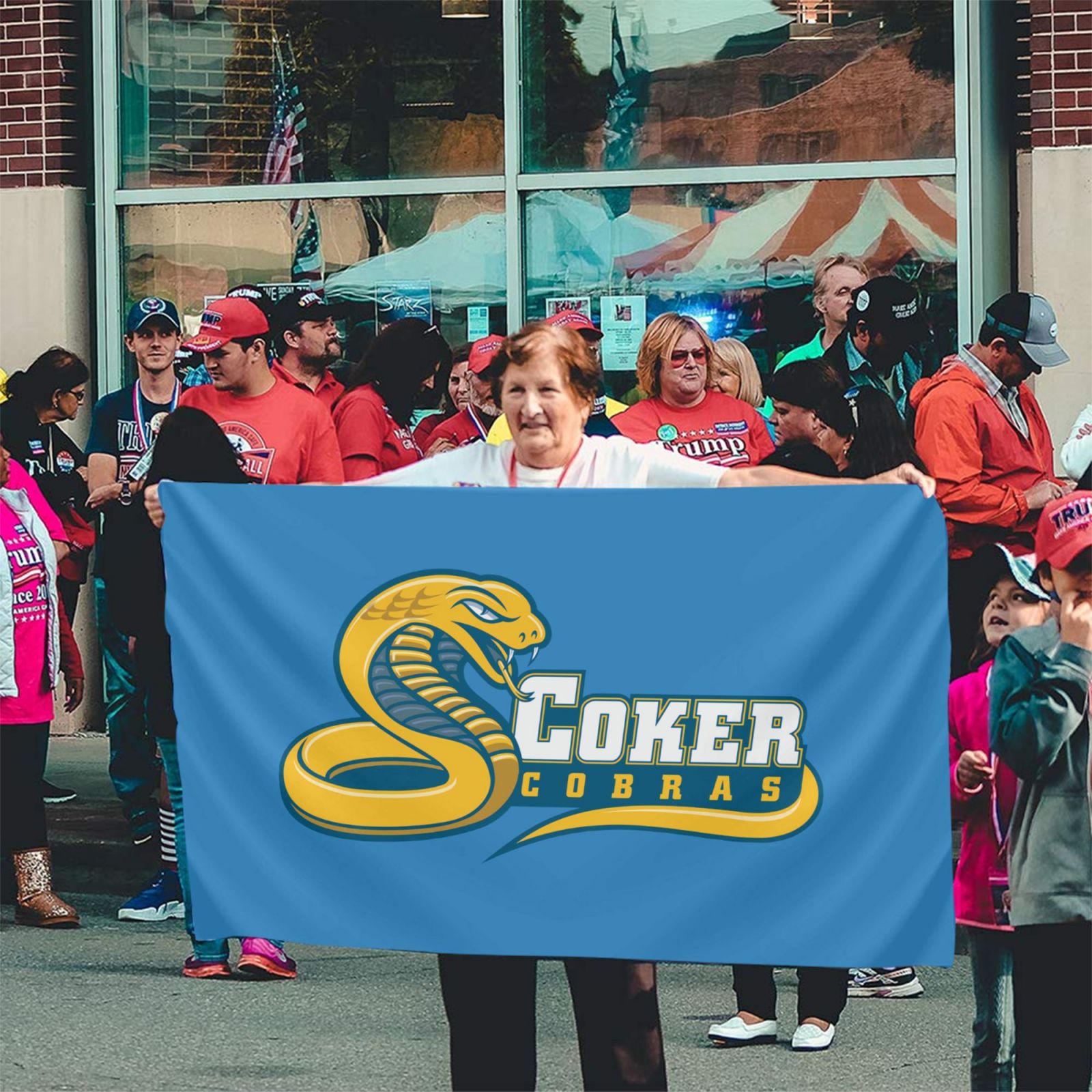 Coker University Logo Flag 3x5 Outdoor ,Sewn Stripes, Stronger Brass ...