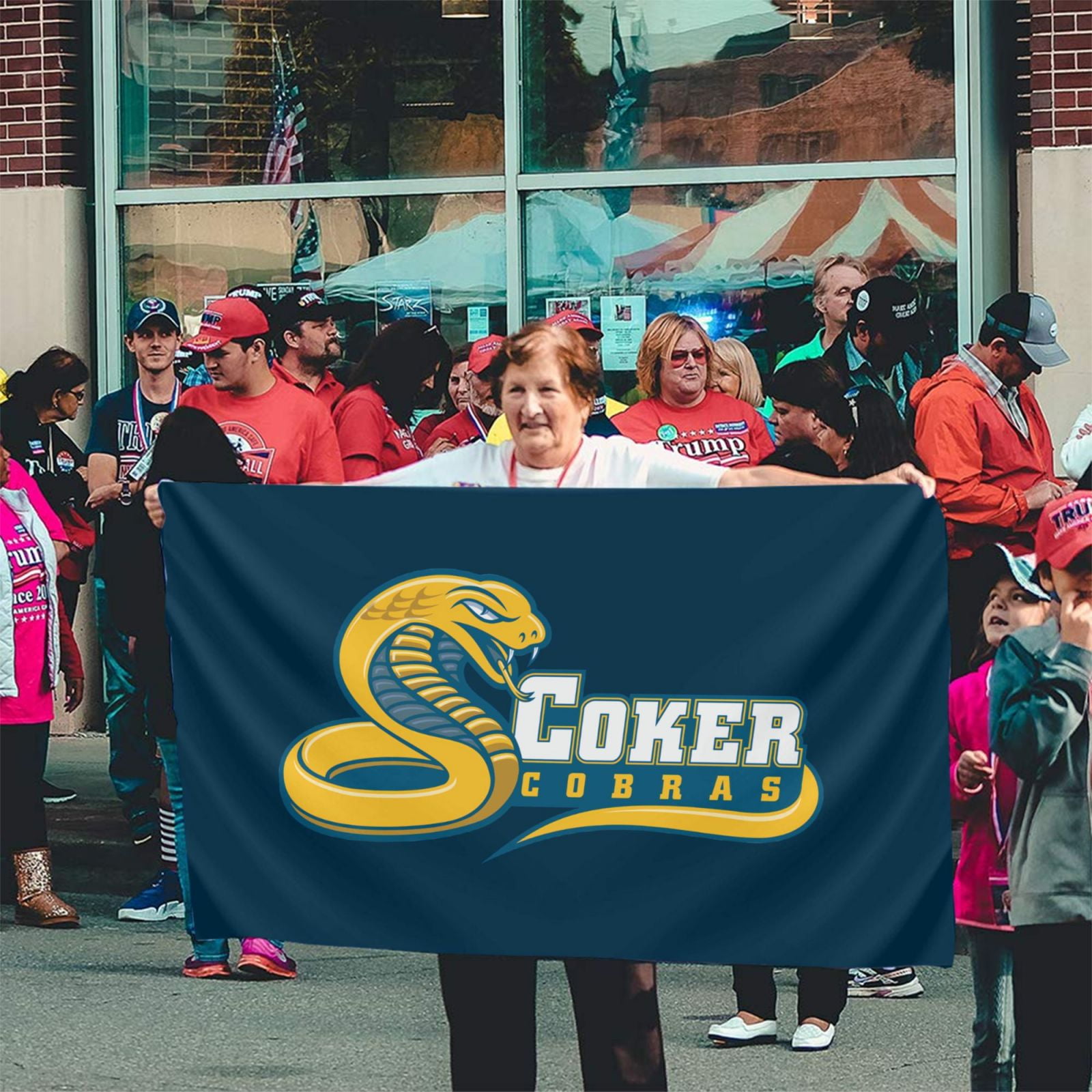Coker University Logo Flag 3x5 Outdoor ,Sewn Stripes, Stronger Brass ...