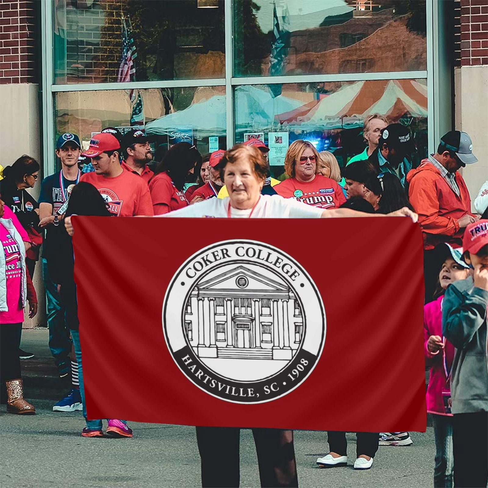 Coker University Logo Flag 3x5 Outdoor ,Sewn Stripes, Stronger Brass ...