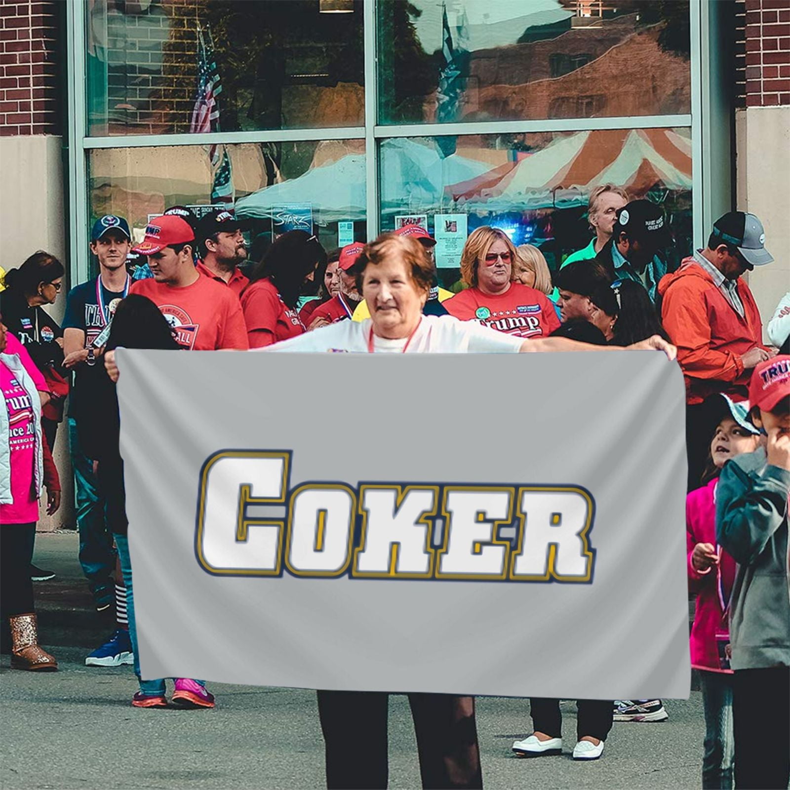 Coker University Logo Flag 3x5 Outdoor ,Sewn Stripes, Stronger Brass ...
