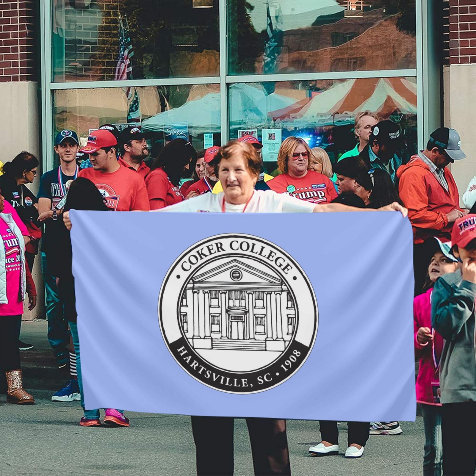 Coker University Logo Flag 3x5 Outdoor ,Sewn Stripes, Stronger Brass ...