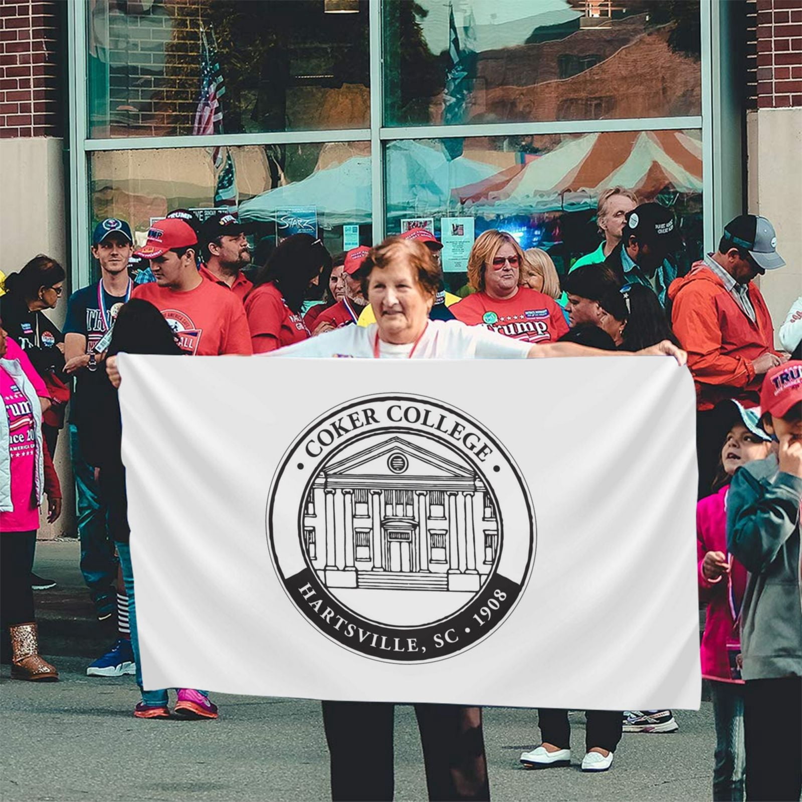 Coker University Logo Flag 3x5 Outdoor ,Sewn Stripes, Stronger Brass ...