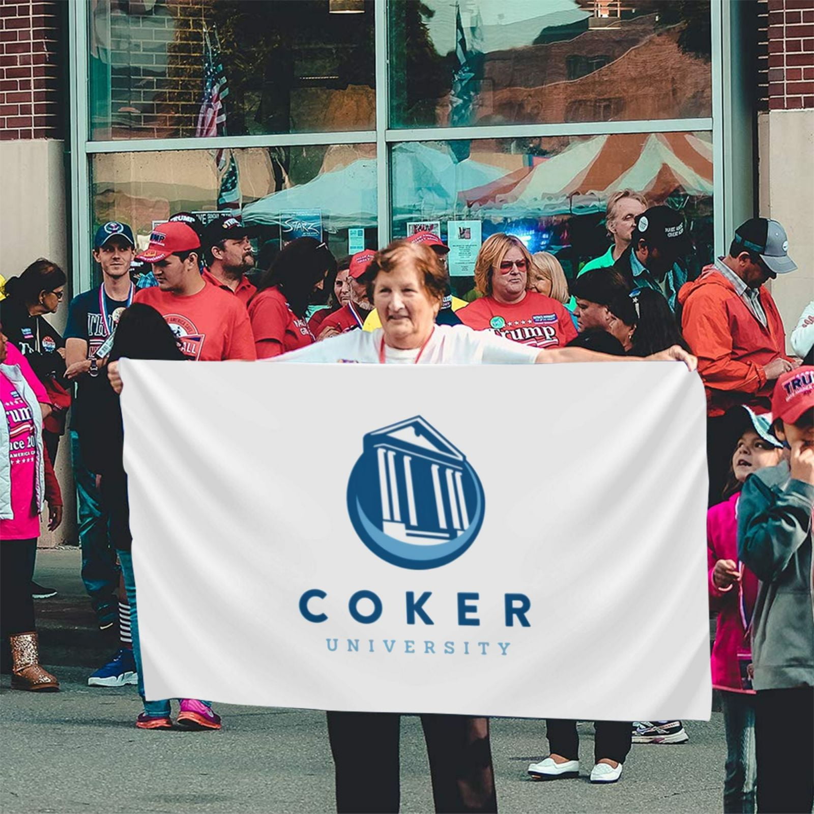 Coker University Logo Flag 3x5 Outdoor ,Sewn Stripes, Stronger Brass ...