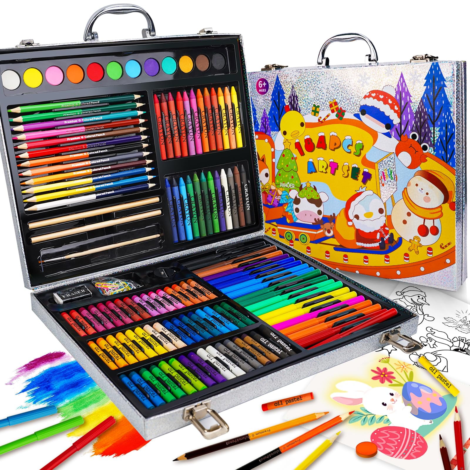 Cokiki Art Supplies, 184-Piece Drawing Art BSL1 Set, Easter Christmas ...