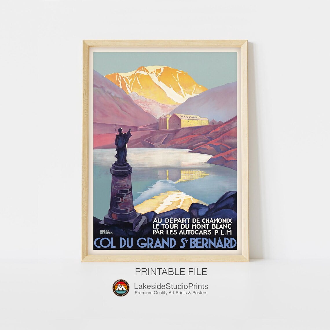 Col Du Grand St Bernard Vintage Travel Poster ,Decor For Living Room ...