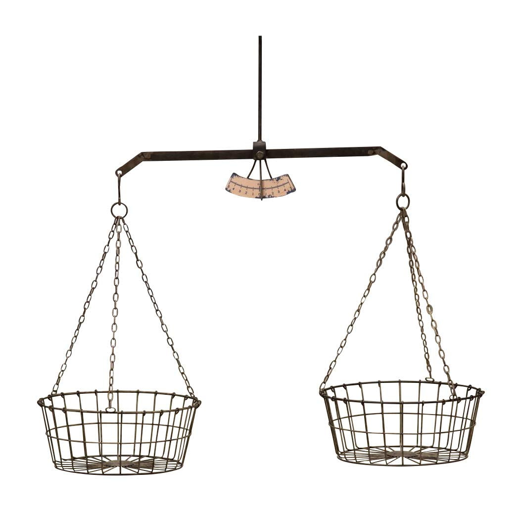 Col House Designs Vintage Hanging Scale with Two Wire Baskets for ...