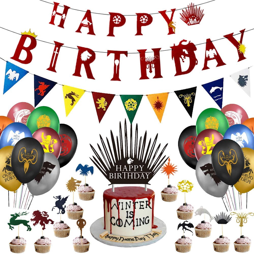 Col-Pary Games of Thrones Birthday Banner, AIS1 GOT Banner, Cake and ...