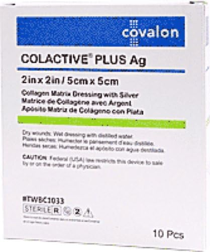 ColActive Silver Collagen Dressing 2" x 2" Latex-Free Sterile (Box of ...