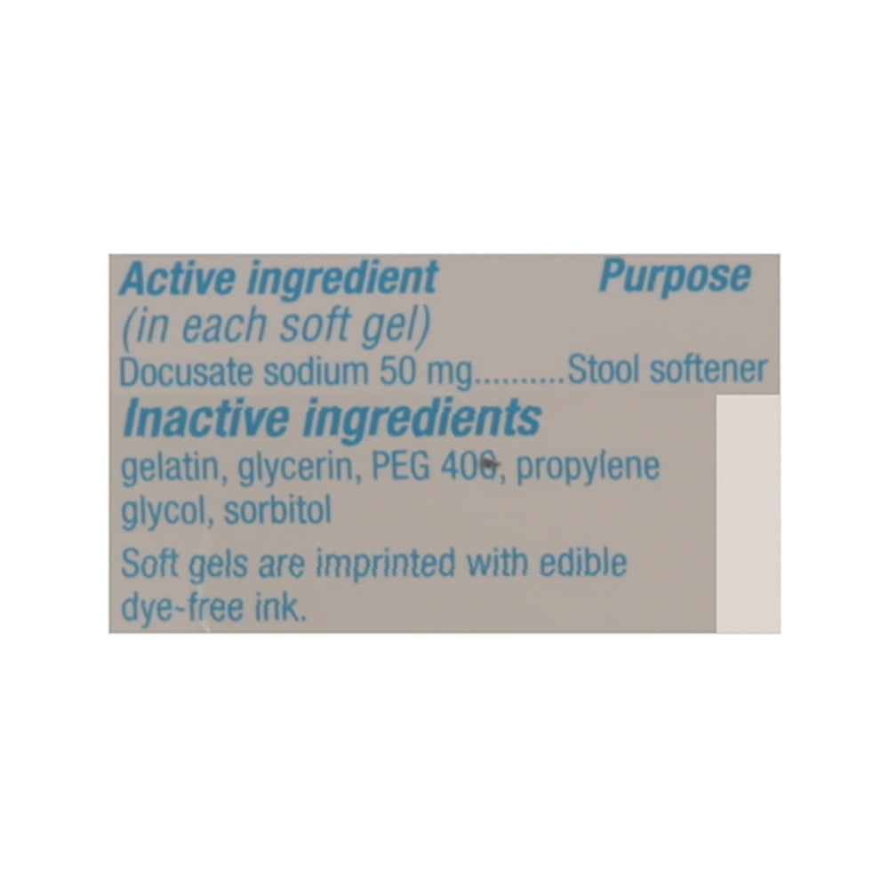 Colace Clear Stool Softener Soft Gel Capsules Constipation Relief 50mg ...