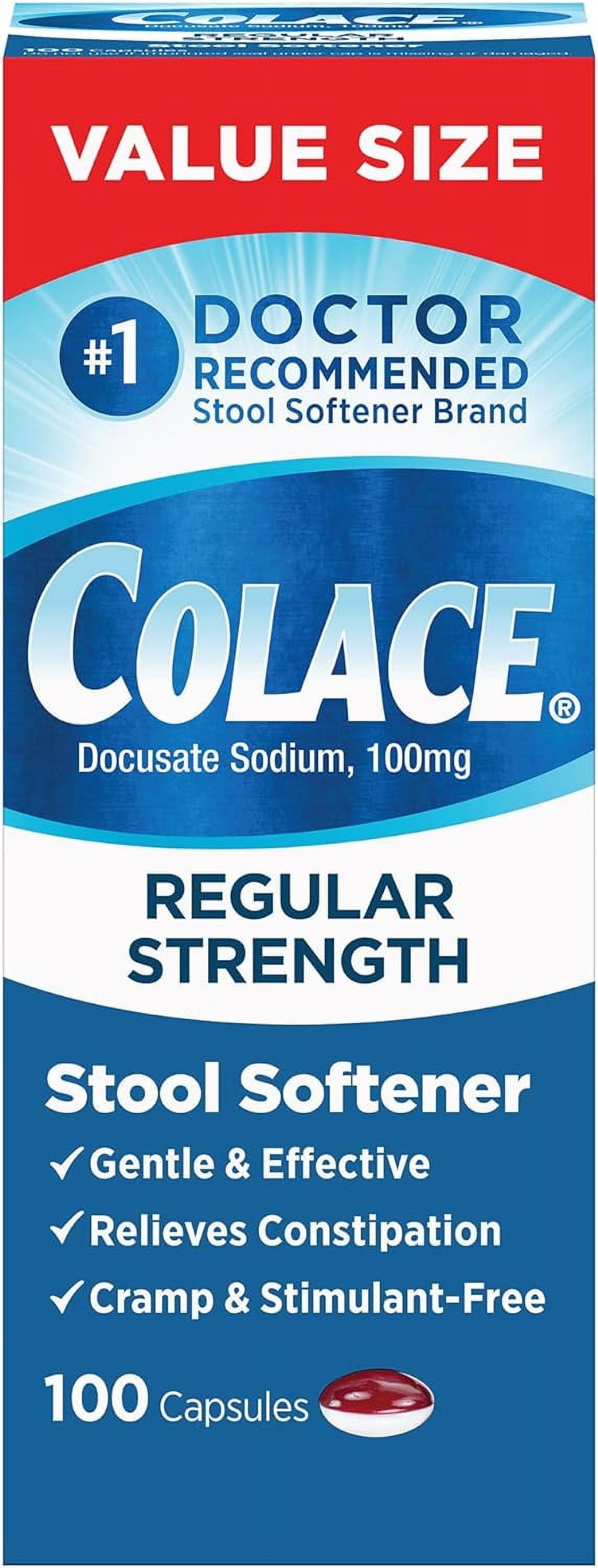 Colace Regular Strength Stool Softener Laxative Pills, 100ct - Walmart.com