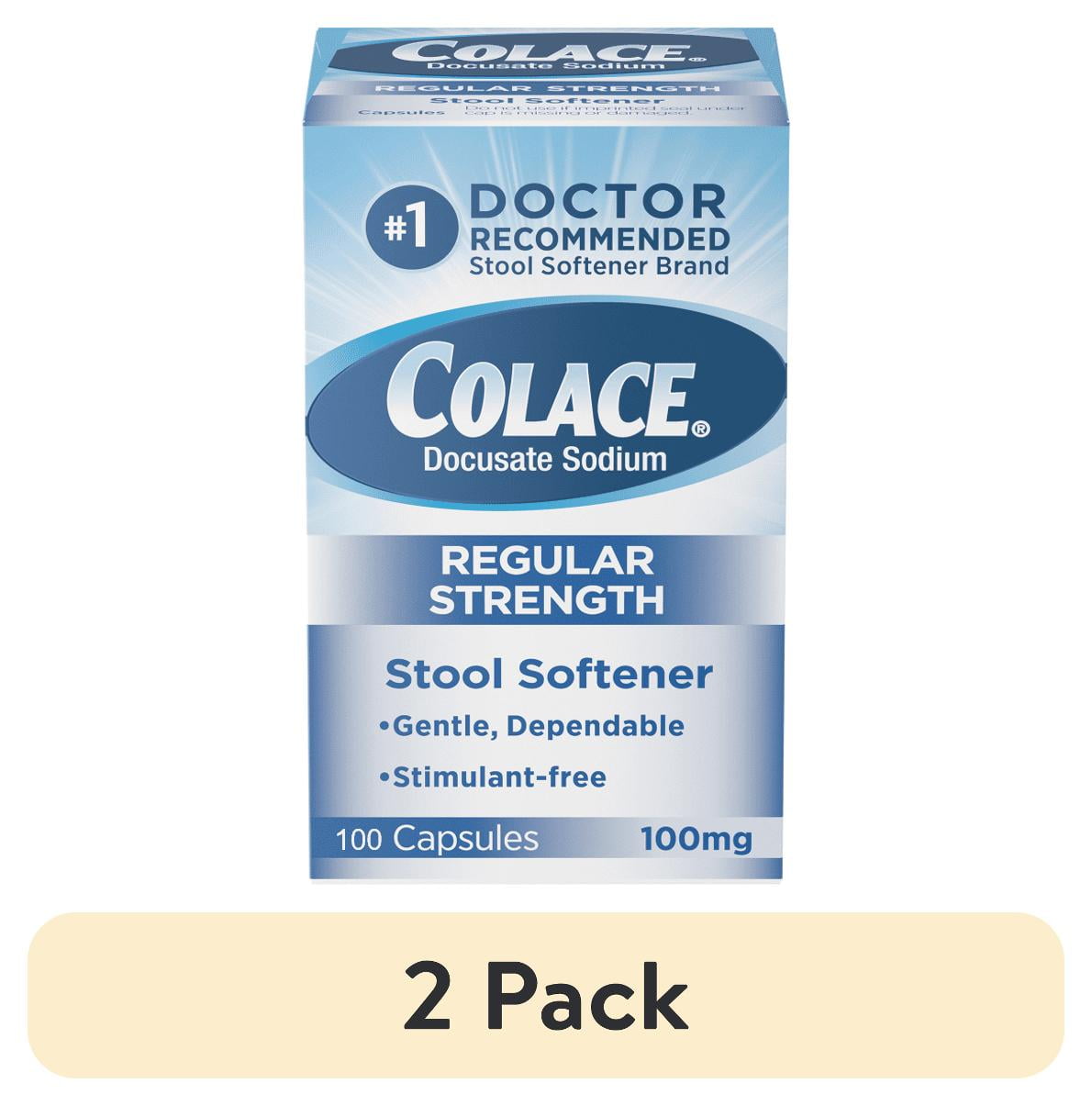 (2 pack) Colace 100 mg Capsules 100s - Walmart.com