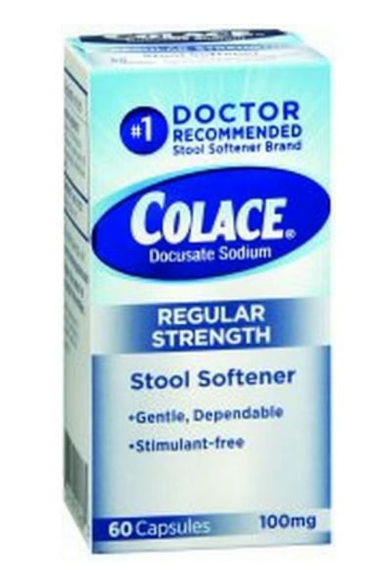 Colace Stool Softener, Stimulant Free, 100mg Docusate Sodium, 60 ...