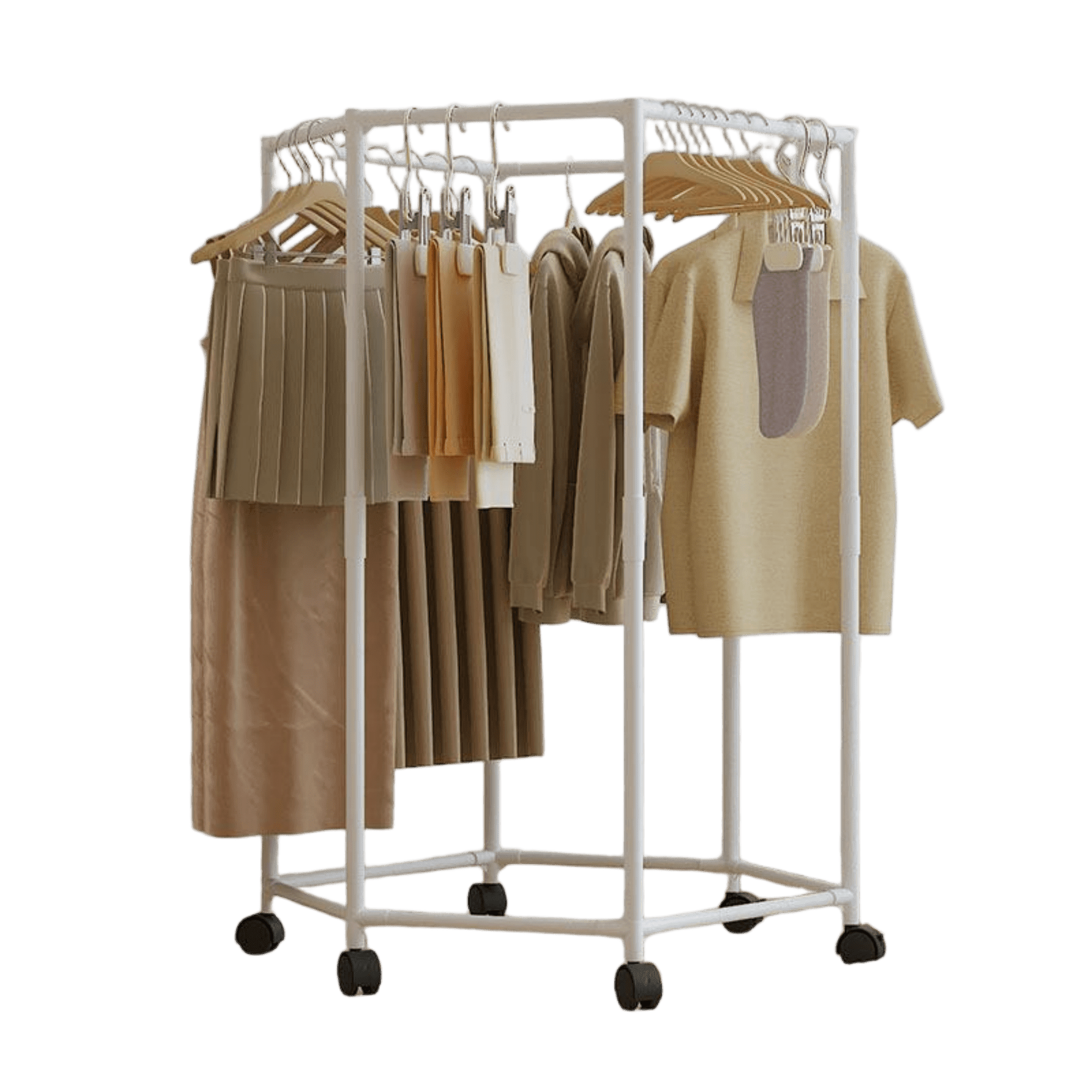 Colacoor Clothes Rack with Wheel, Portable Clothing Racks for Hanging ...