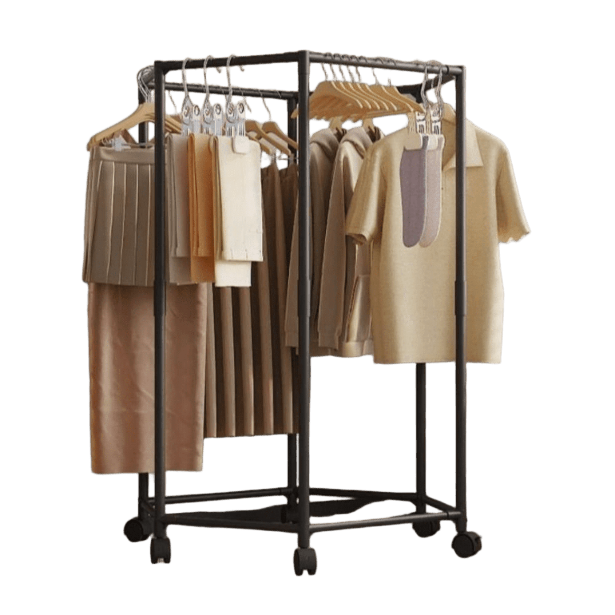 Colacoor Clothes Rack with Wheel, Portable Clothing Racks for Hanging ...