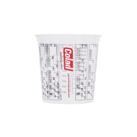 Colad Disposable Clear Solvent Resistant Paint Cups with Printed Mixing ...