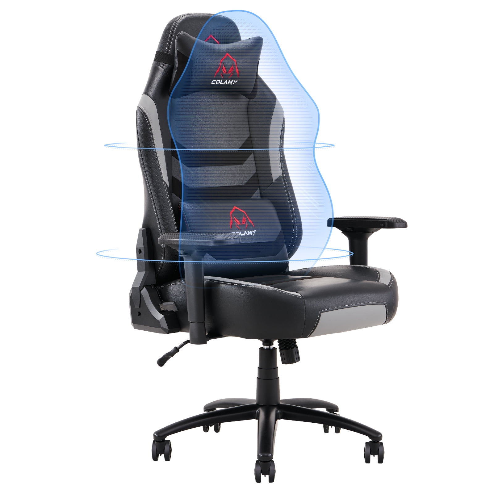 Colamy Big and Tall Leather 400lbs-Racing Computer Reclining Gamer ...