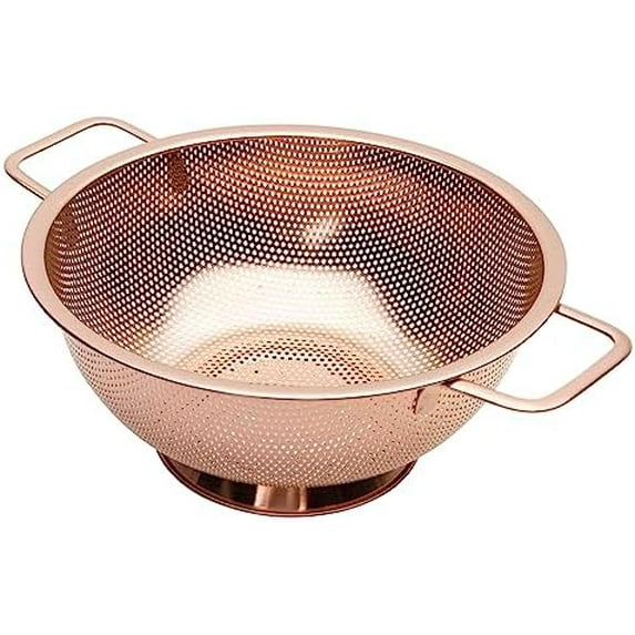 Colander 3-Quart with Handle, Food Metal Strainer for Kitchen Sink ...