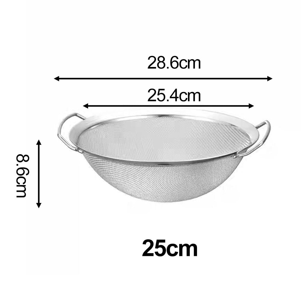 Colander Fine Mesh Stainless Steel Drainer Sieve Sifter With Double ...