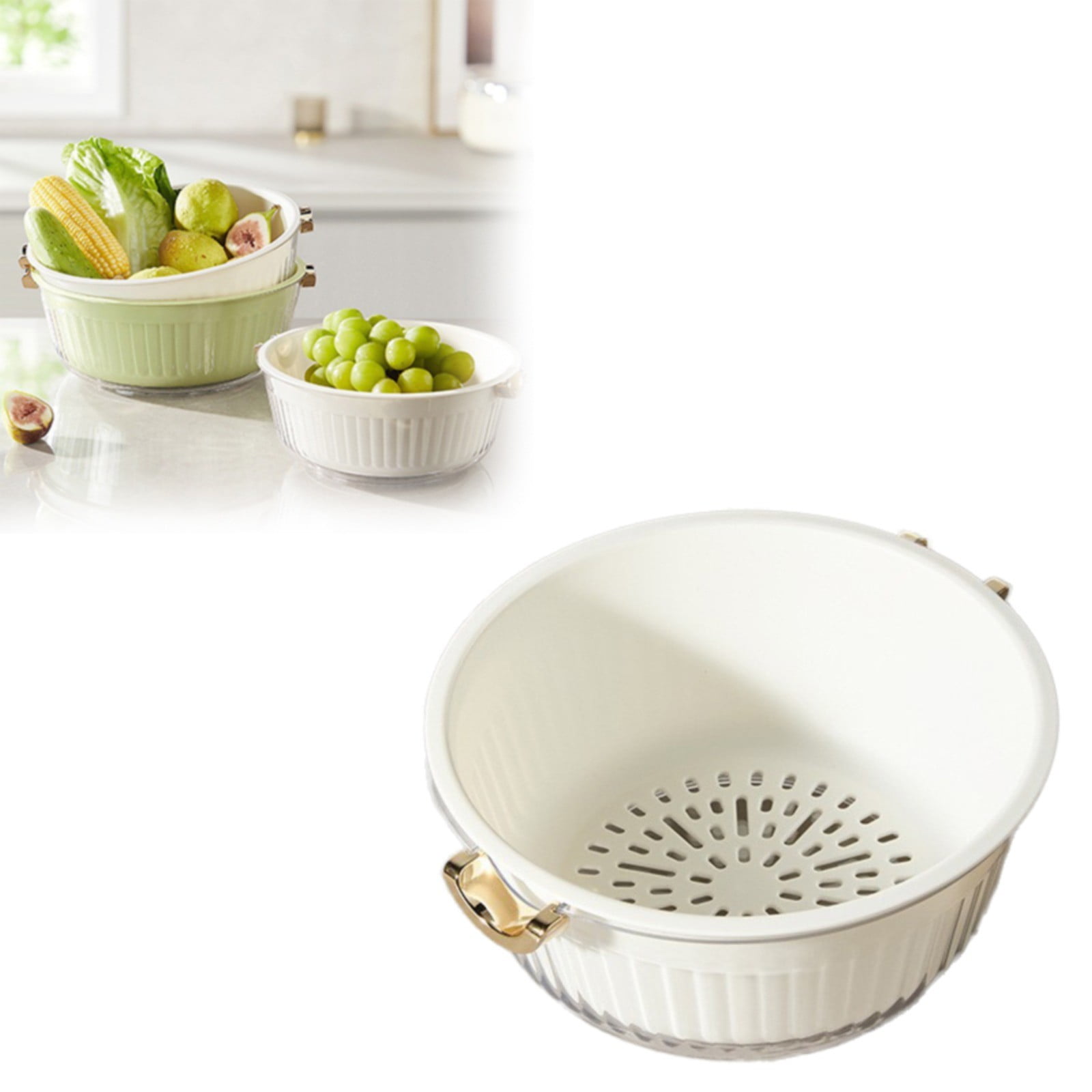 Colander For Kitchen Kitchen Bowl Set 2 In 1 Fruit Vegetable Washing ...