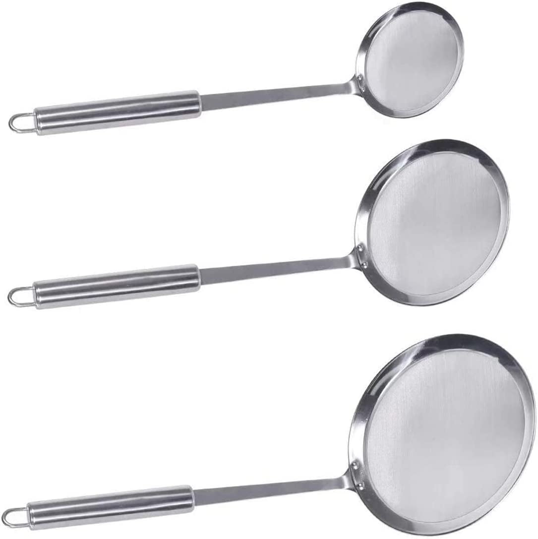 Colander Skimmer, 3 Pack Colander Skimmer Stainless Steel Spoon Ladle ...