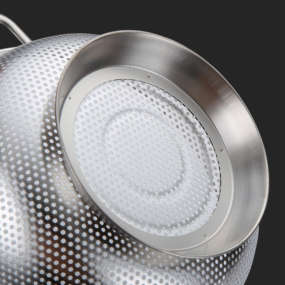 Colander Stainlesssteel Kitchen Strainer W/Handle Base Rice Drainer ...