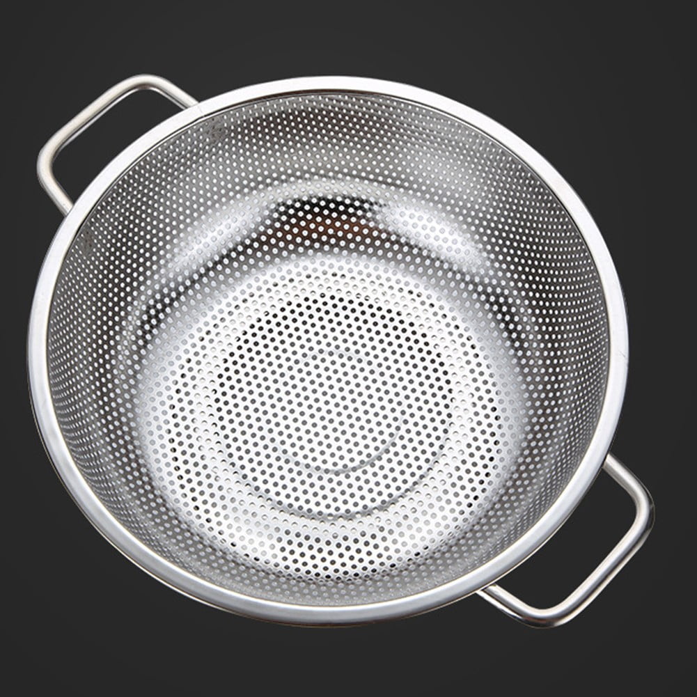 Colander Stainlesssteel Kitchen Strainer W/Handle Base Rice Drainer ...