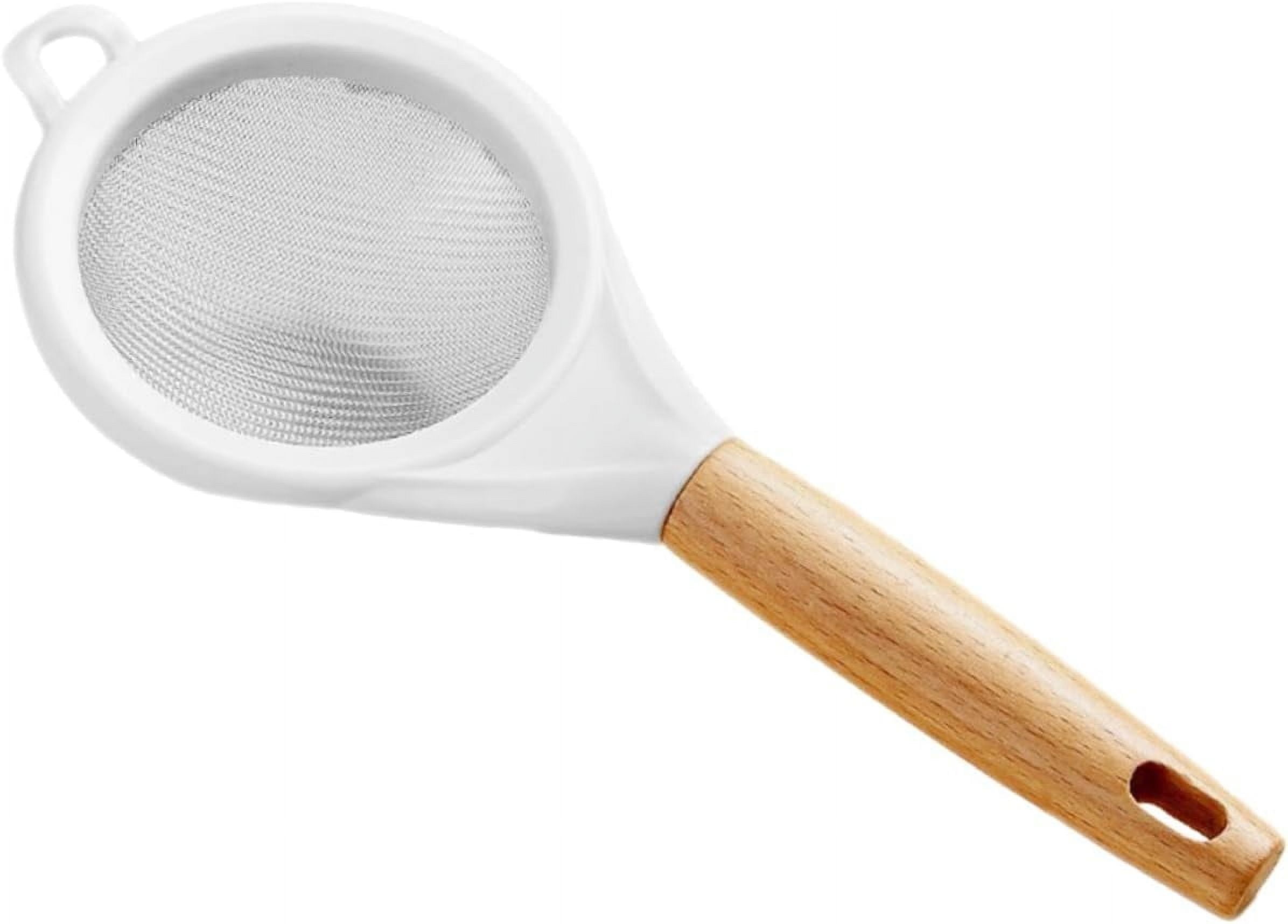 Colander with Wooden Handle Strainer Flour Sifter Flour Sieve Wooden ...