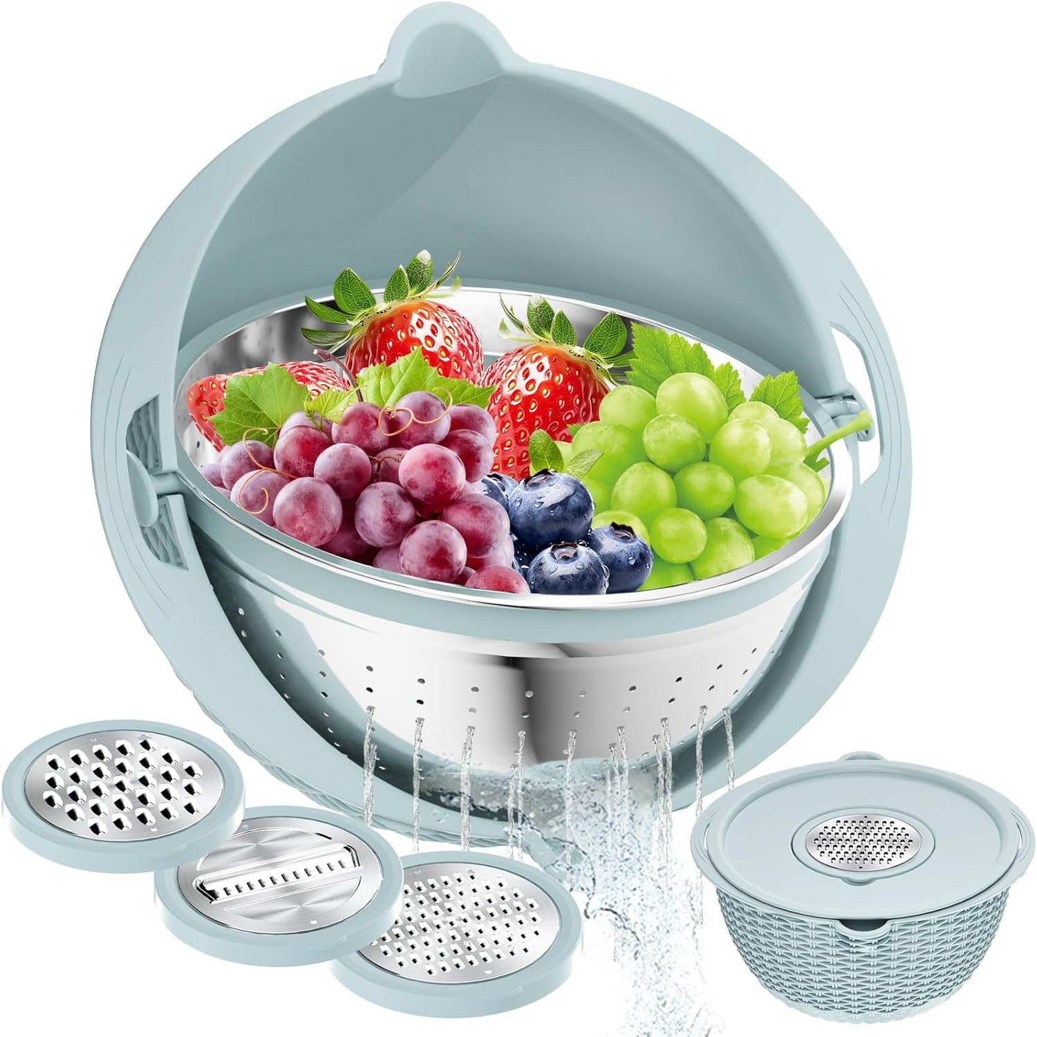 Colander for Kitchen with Rubber Grip for Draining Pasta, Vegetables ...