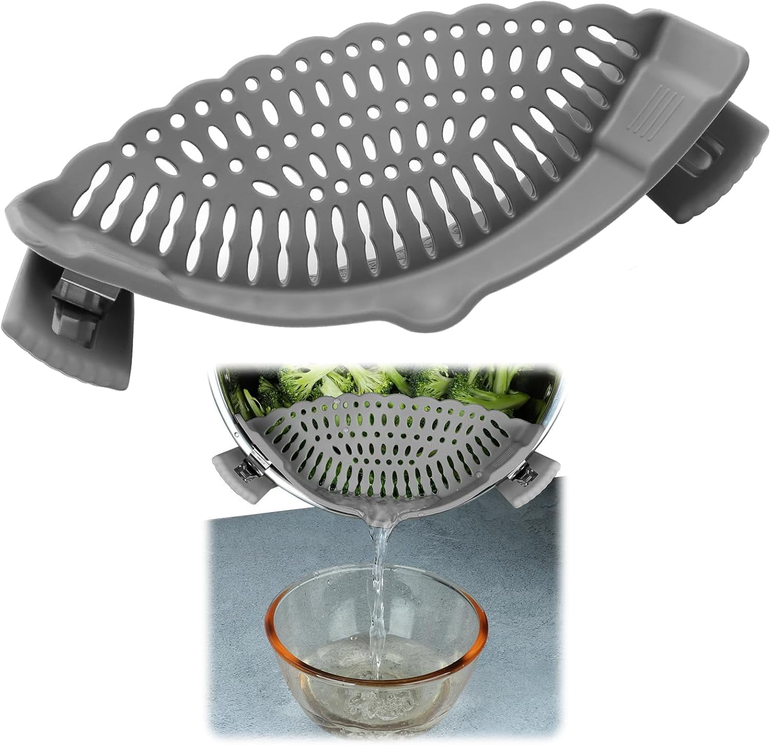 Colander with Clip, Space-Saving Pasta Colander Strainer for Pots and ...