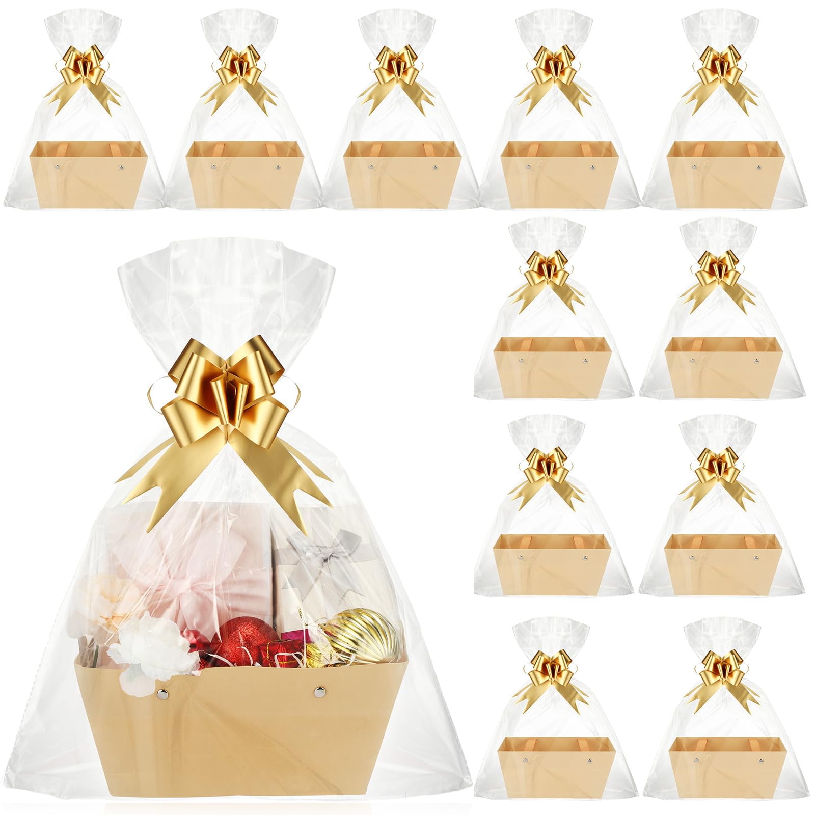 Colarr 12 Pcs Basket MMF7 for Gift Empty DIY Bulk Kraft Gift Basket Kit ...