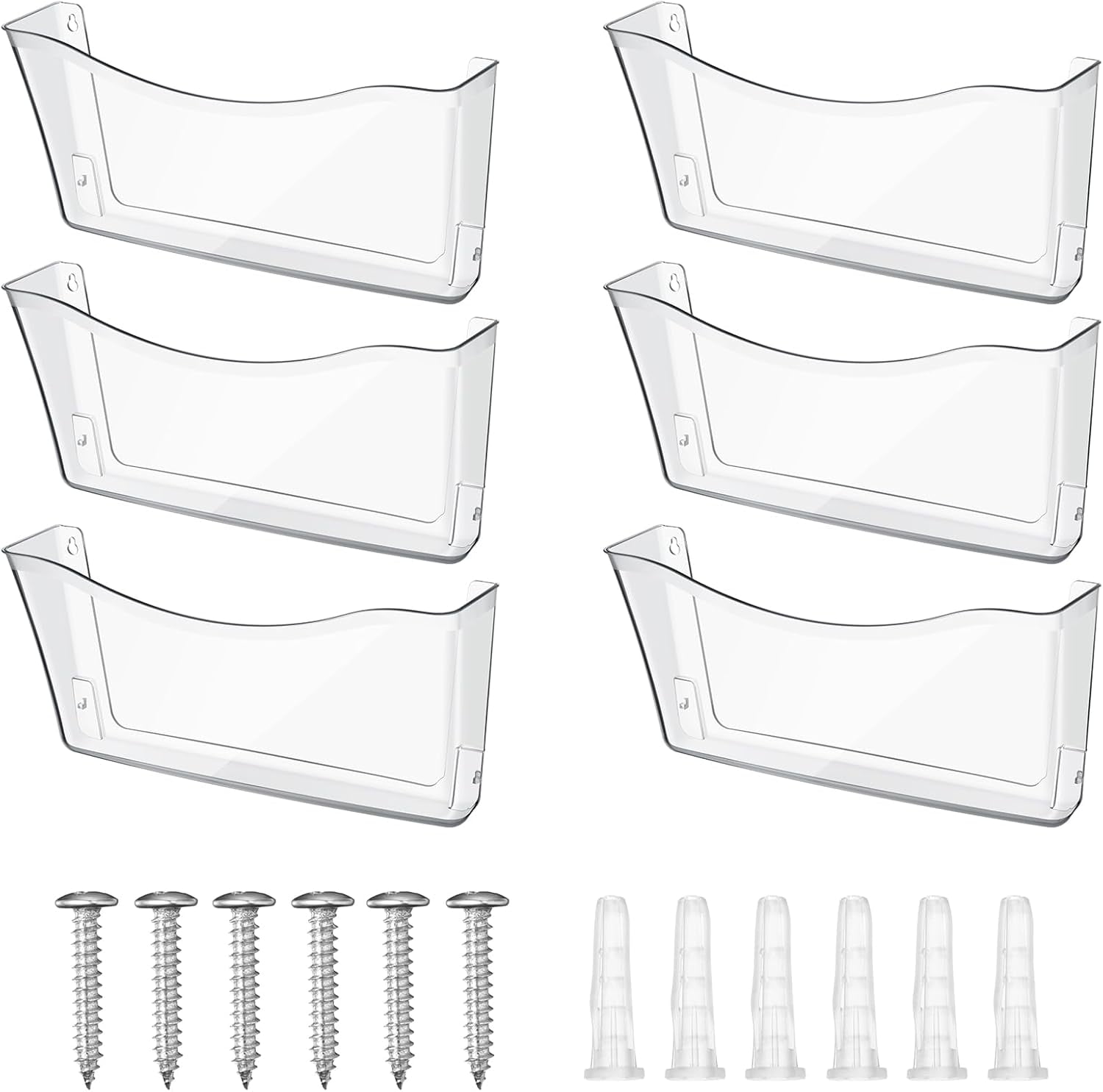 Colarr 6 Pack Expandable Pocket Wall File Holder Plastic Hanging Wall ...