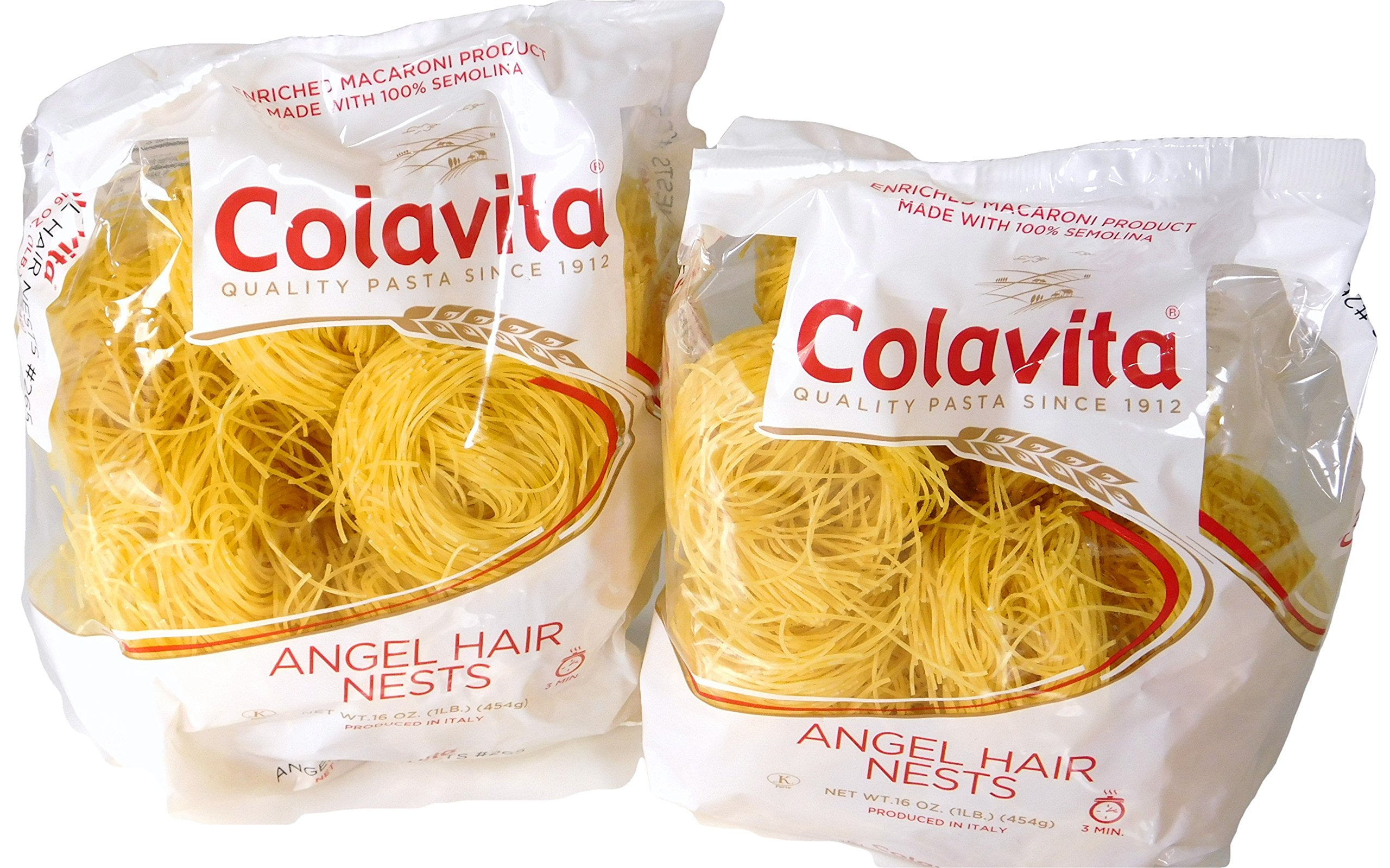 Colavita Pasta Nest Angel Hair 16 OZ (Pack of 2) - Walmart.com