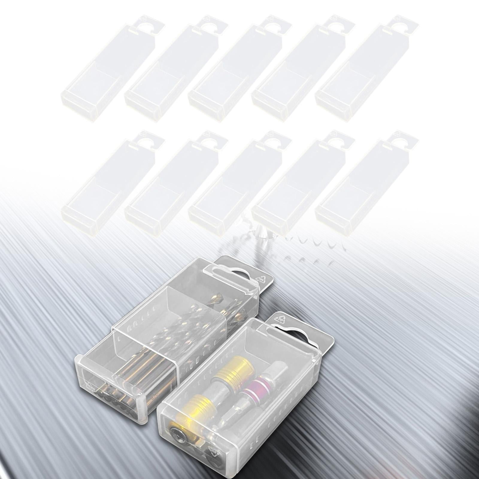 Colaxi 10 Pieces Drill Bit Storage Box Tool Box Parts Telescopic Twist ...