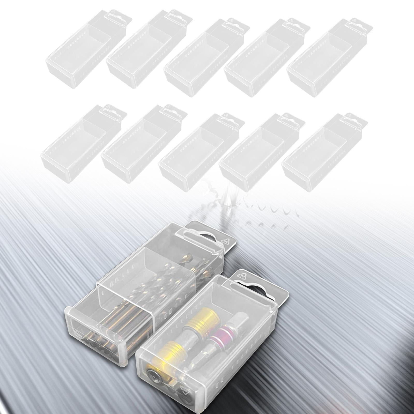 Colaxi 10 Pieces Drill Bit Storage Box Tool Box Parts Telescopic Twist ...