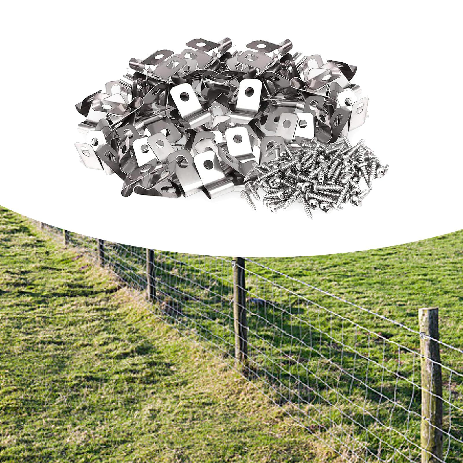 Colaxi 100 Pieces Fence Wire Clamps Agricultural Fencing Mounting Clips ...