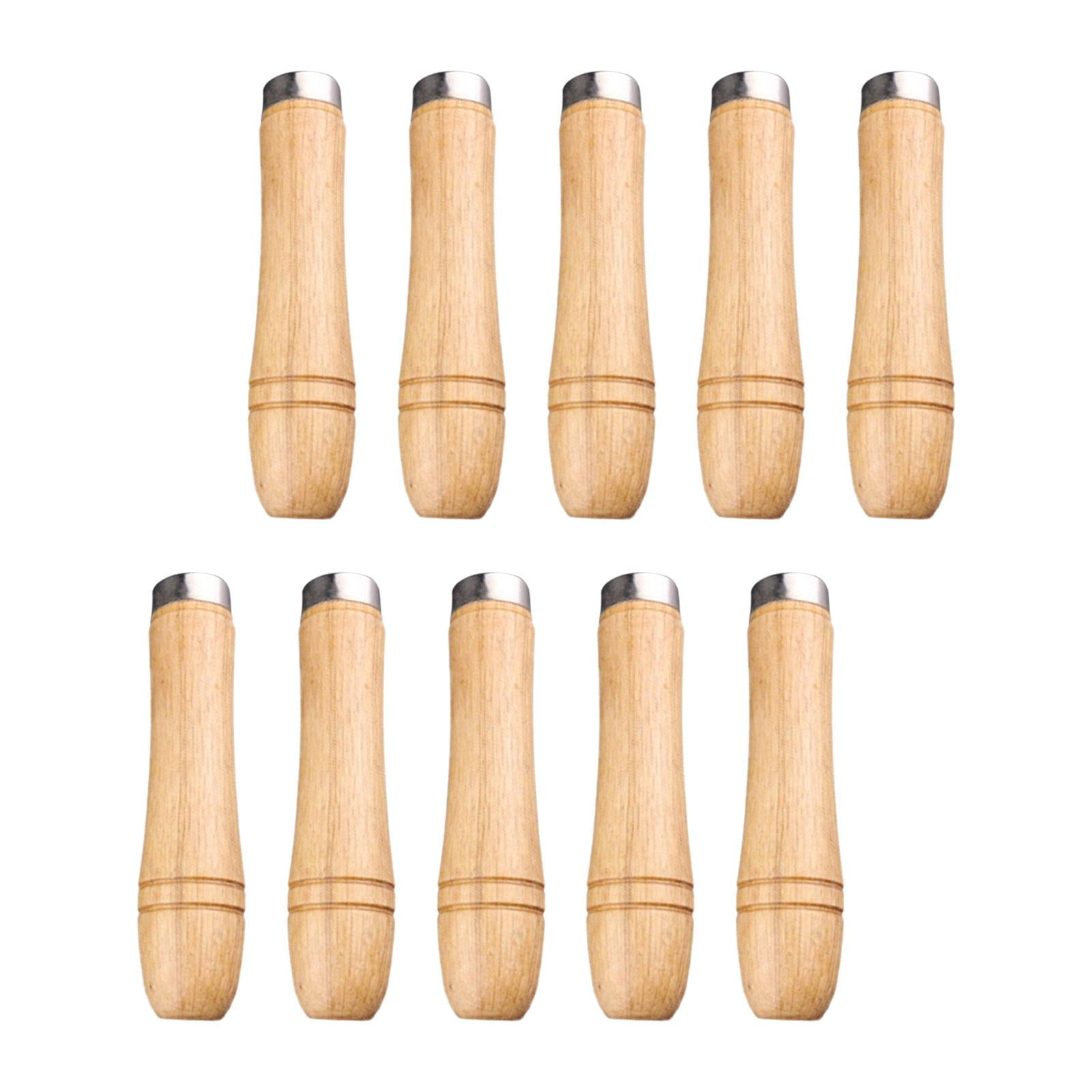 Colaxi 10Pcs Wooden File Handle Replacement with Metal Garage ...