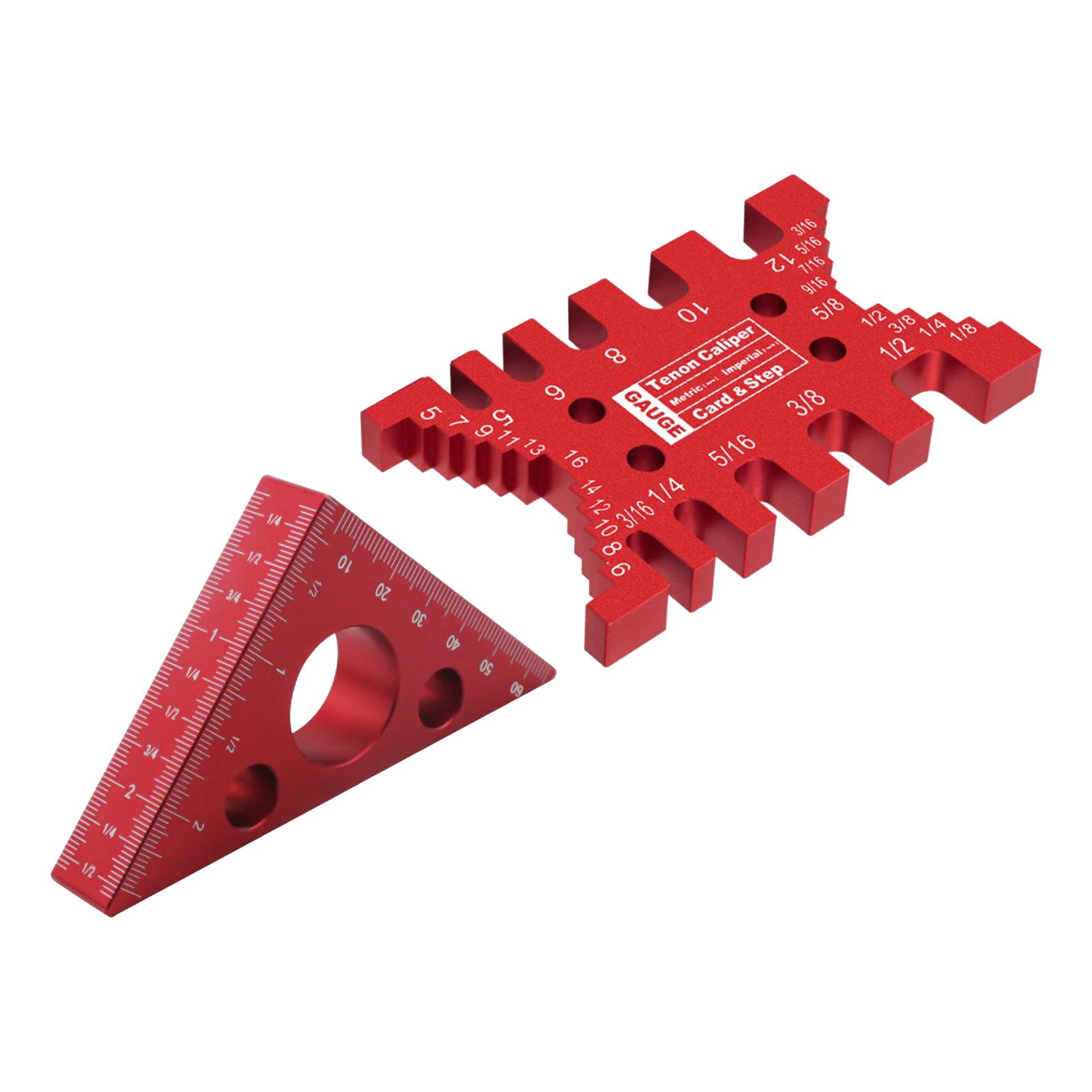 Colaxi 2 Pieces Triangle Ruler Tenon Caliper Set Multi Angle Ruler DIY ...