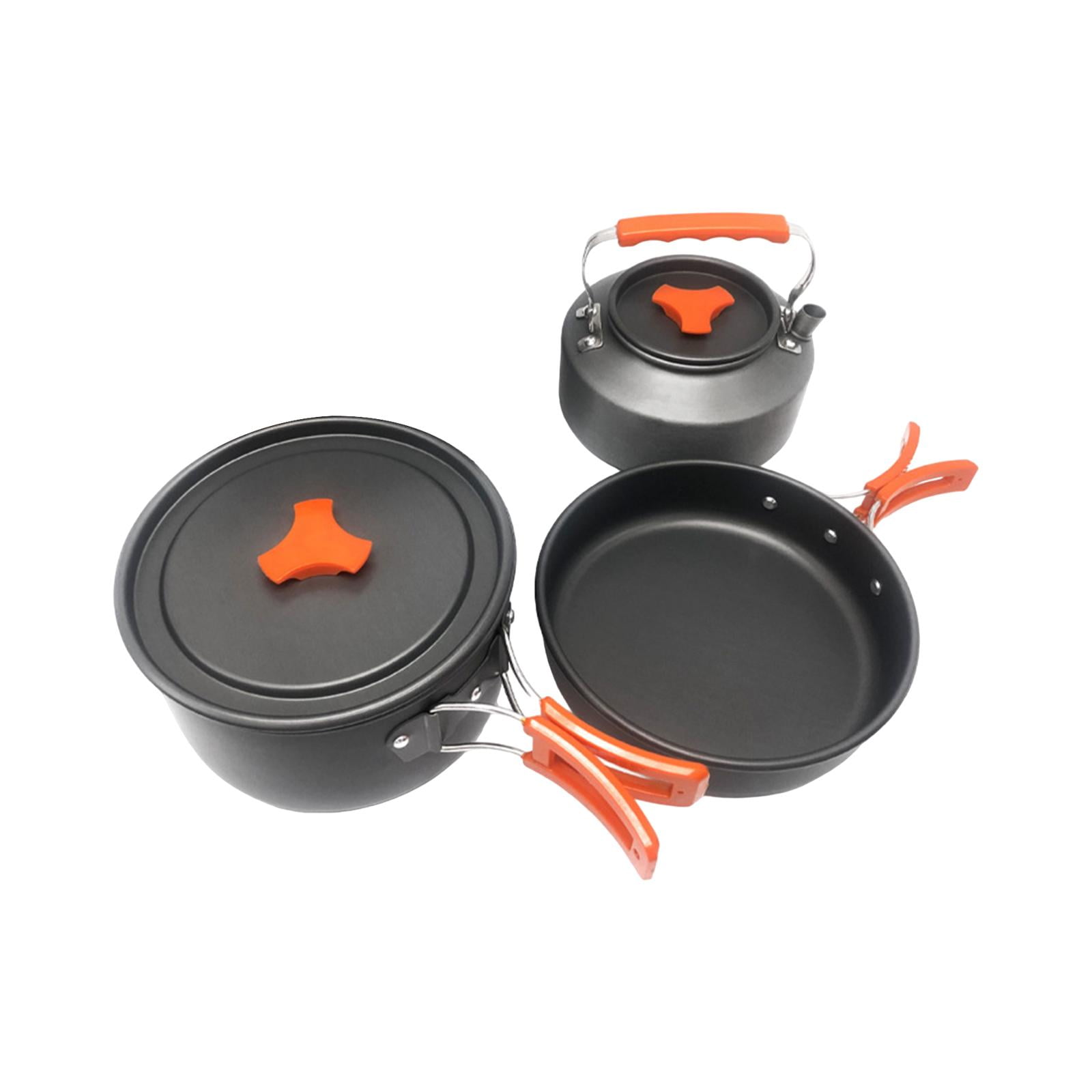 Colaxi 3x Camping Cookware Set Pot Frying Pan Kettle Portable Cooker ...