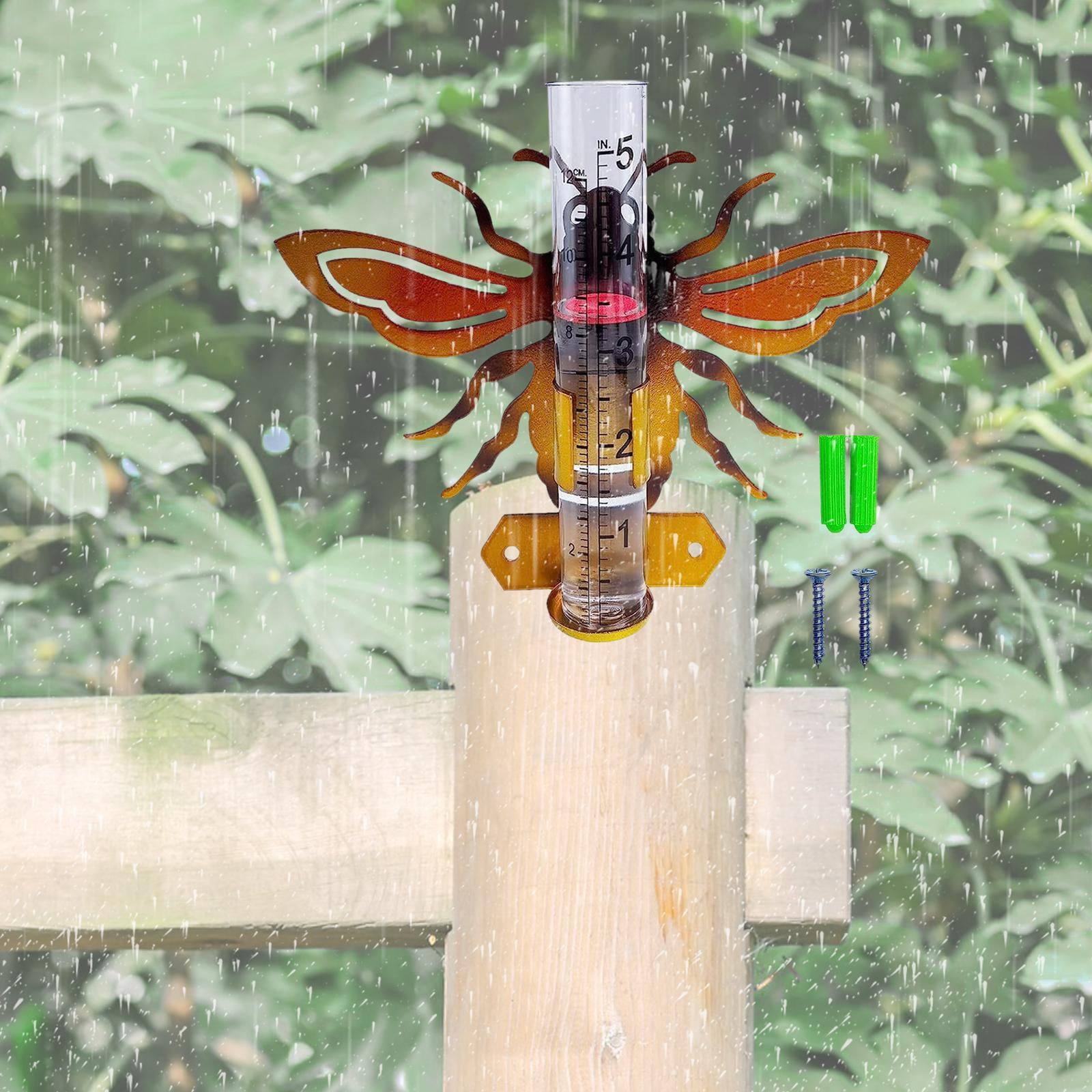 Colaxi Animal Rain Gauge Fence Mounting Glass Tube, Animal Statue ...