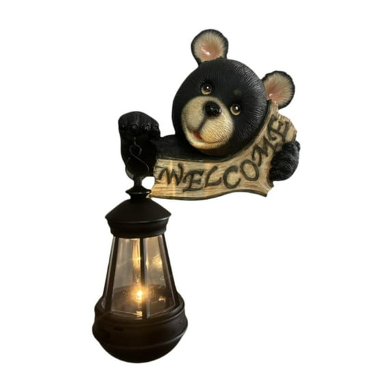 Colaxi Bear Outdoor Statue Bear Solar Light with Solar Lantern ...