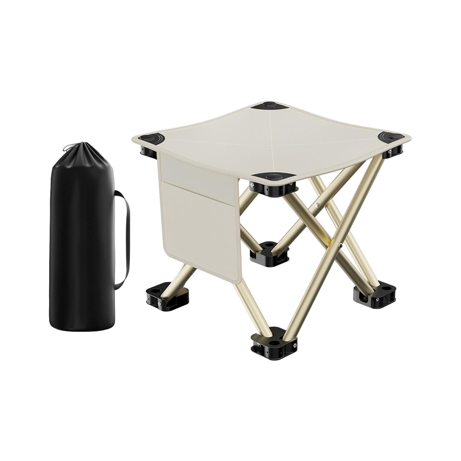 Colaxi Camping Folding Stool Folding Chair with Side Pocket Collapsible ...