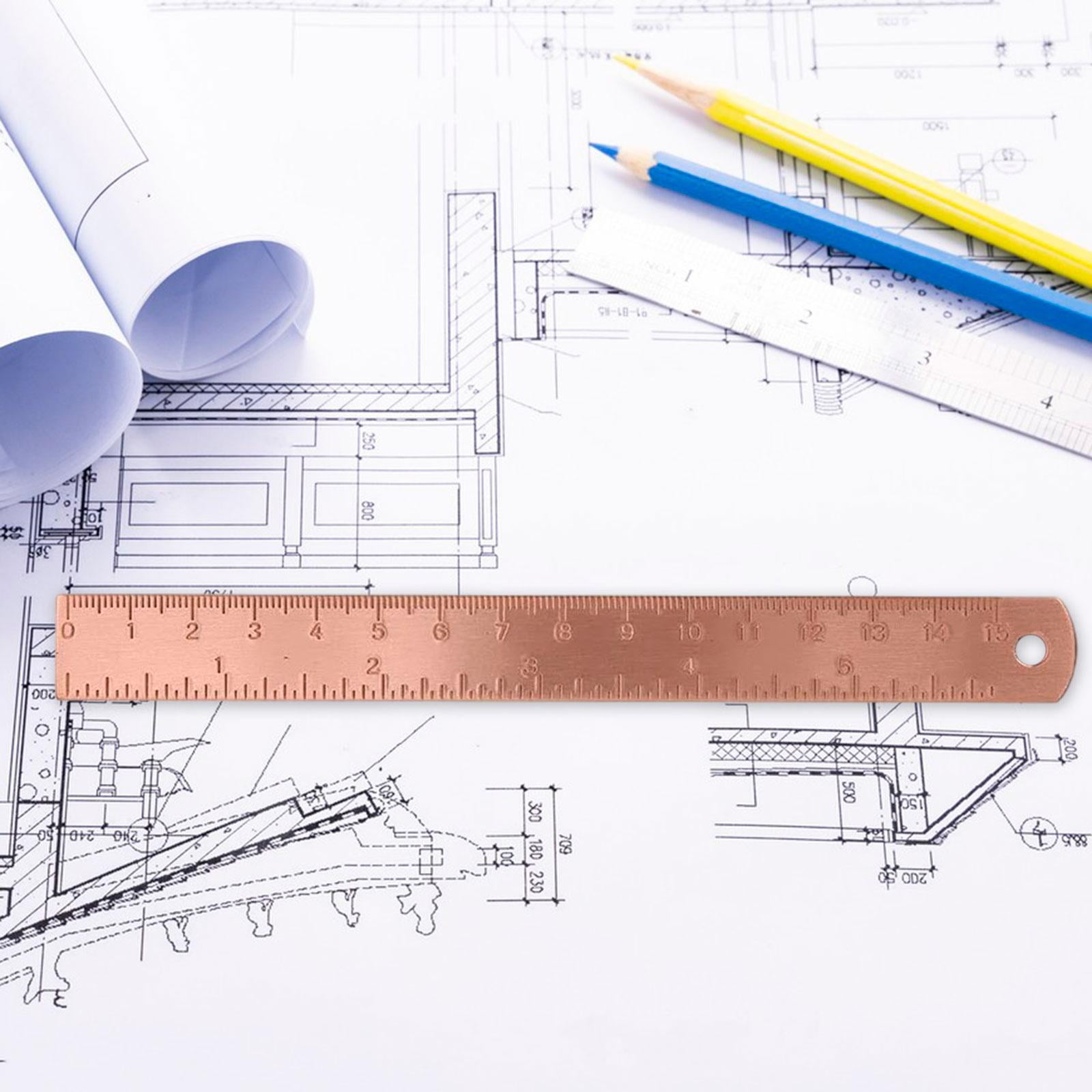 Colaxi Copper Ruler Metal Ruler 6 inch Accurate Measurement Tool ...