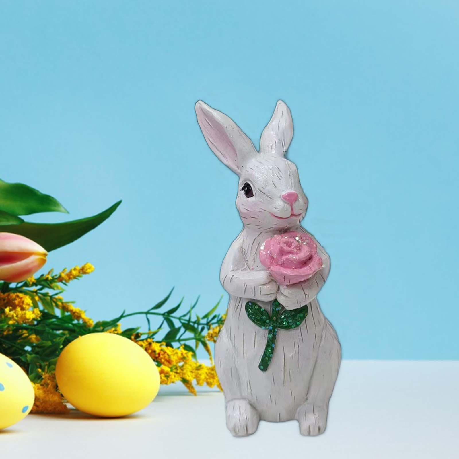 Colaxi Cute Rabbit Sculpture Resin Rabbit Statue,Room Decor Modern ...